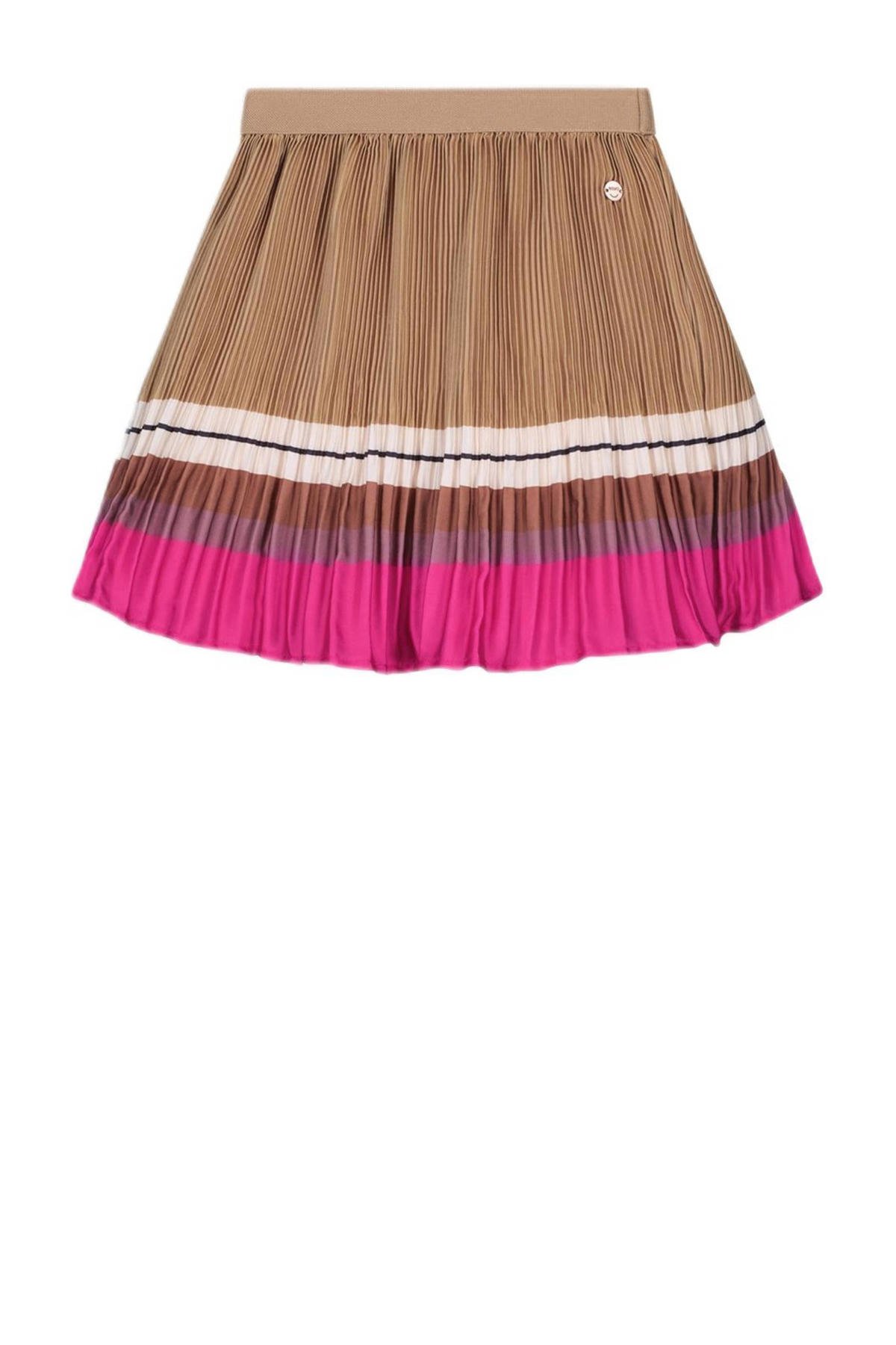 NONO plissÃ© rok Nulan van polyester zalmroze/velroze | kleertjes.com