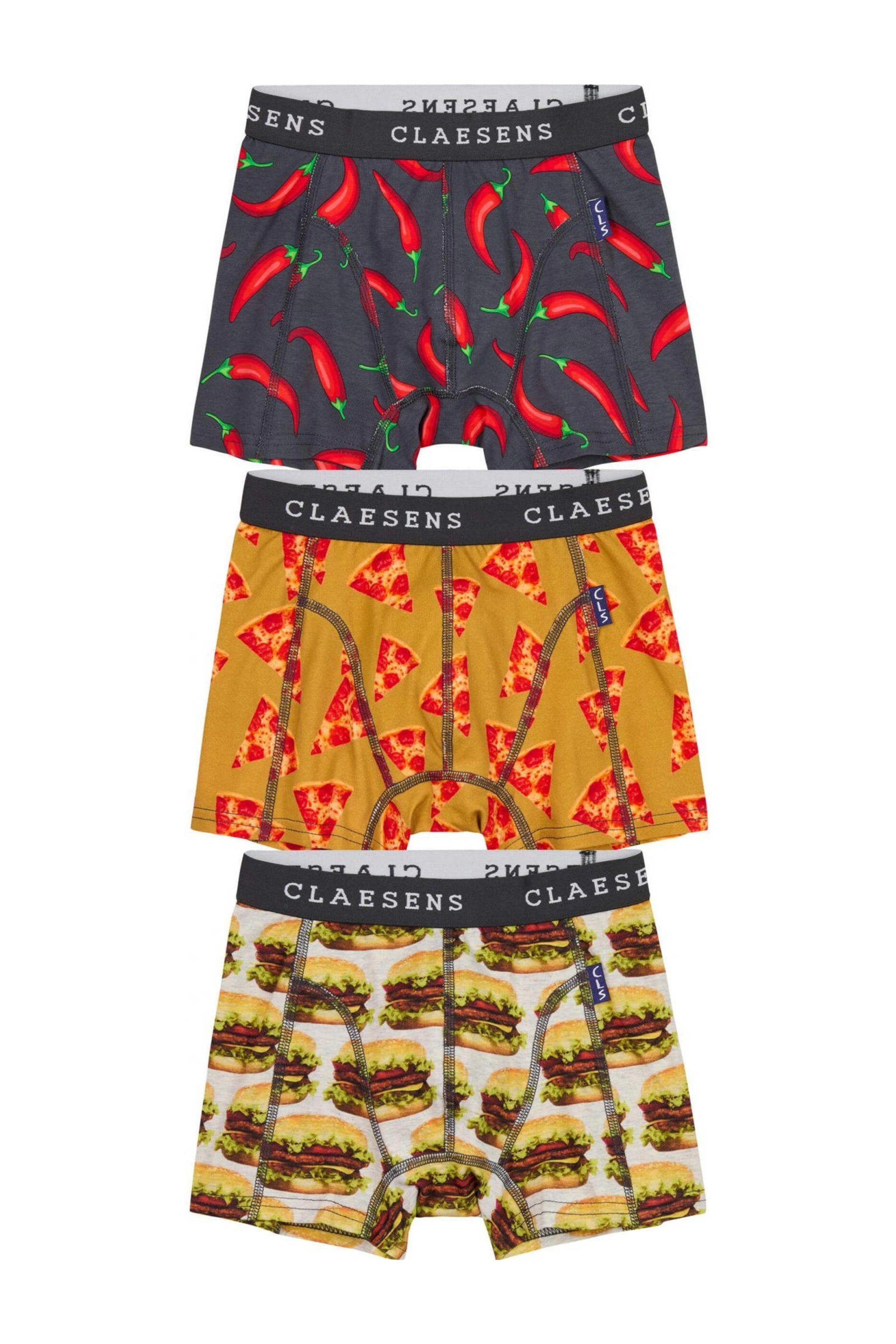 Claesen's boxershort Snacks - set van 3 | kleertjes.com