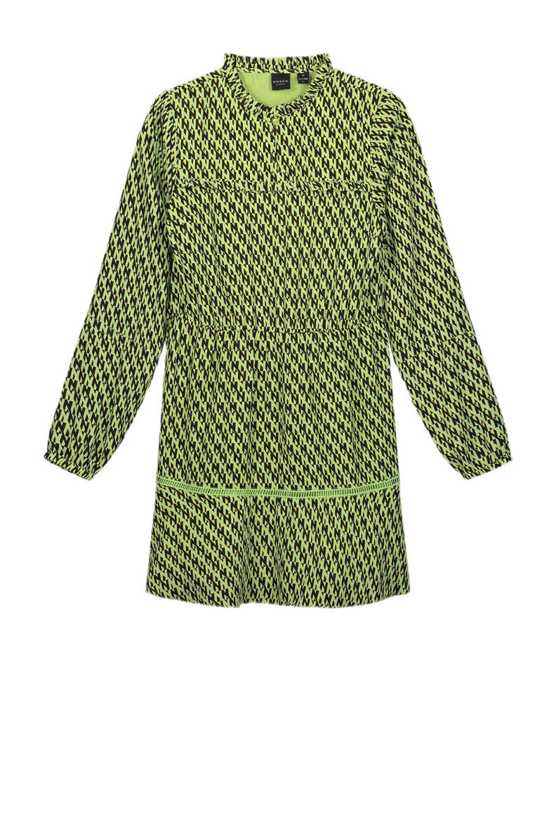 NIK&NIK A-lijn jurk van polyester groen/zwart | kleertjes.com