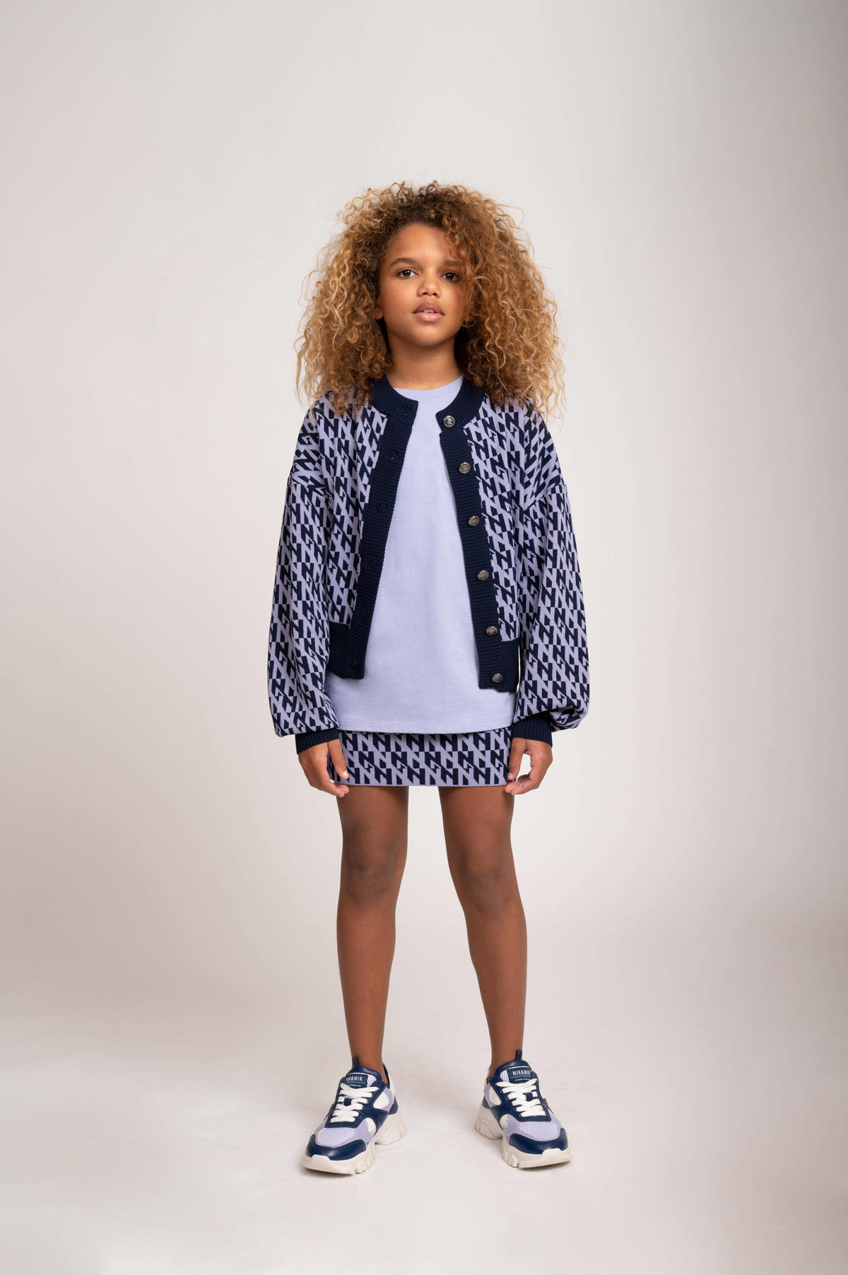 NIK&NIK rok Twiggy met all over print paars/lila | kleertjes.com