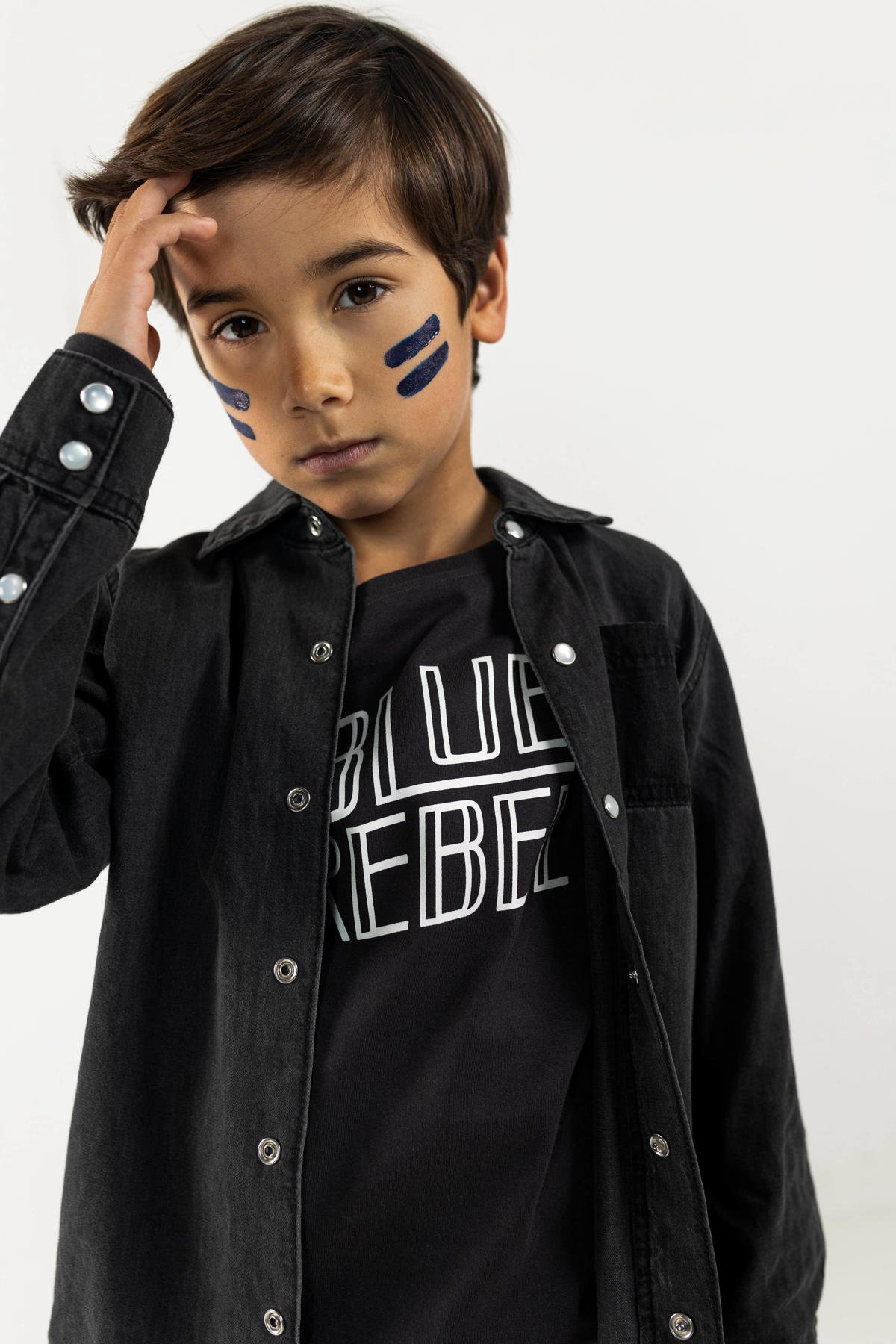 Blue Rebel jersey longsleeve Hatcher met logo zwart | kleertjes.com