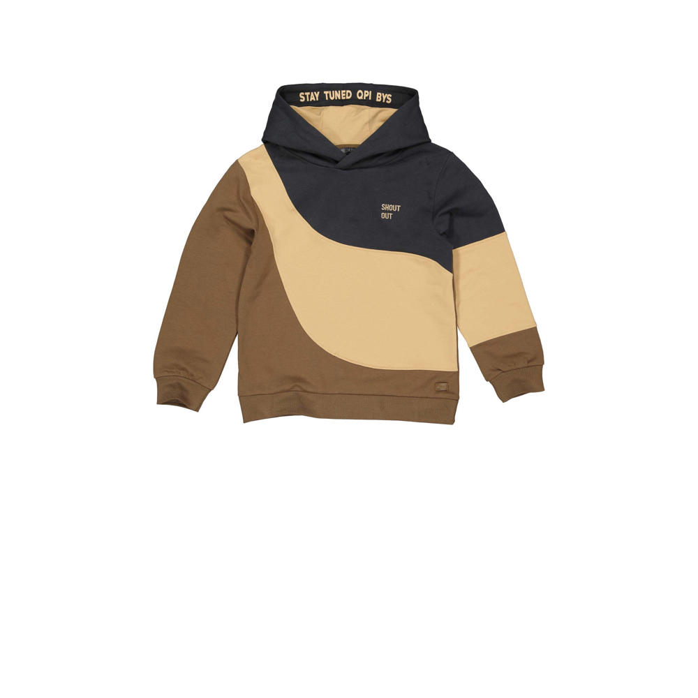 Quapi hoodie AKIM bruin/grijs | kleertjes.com