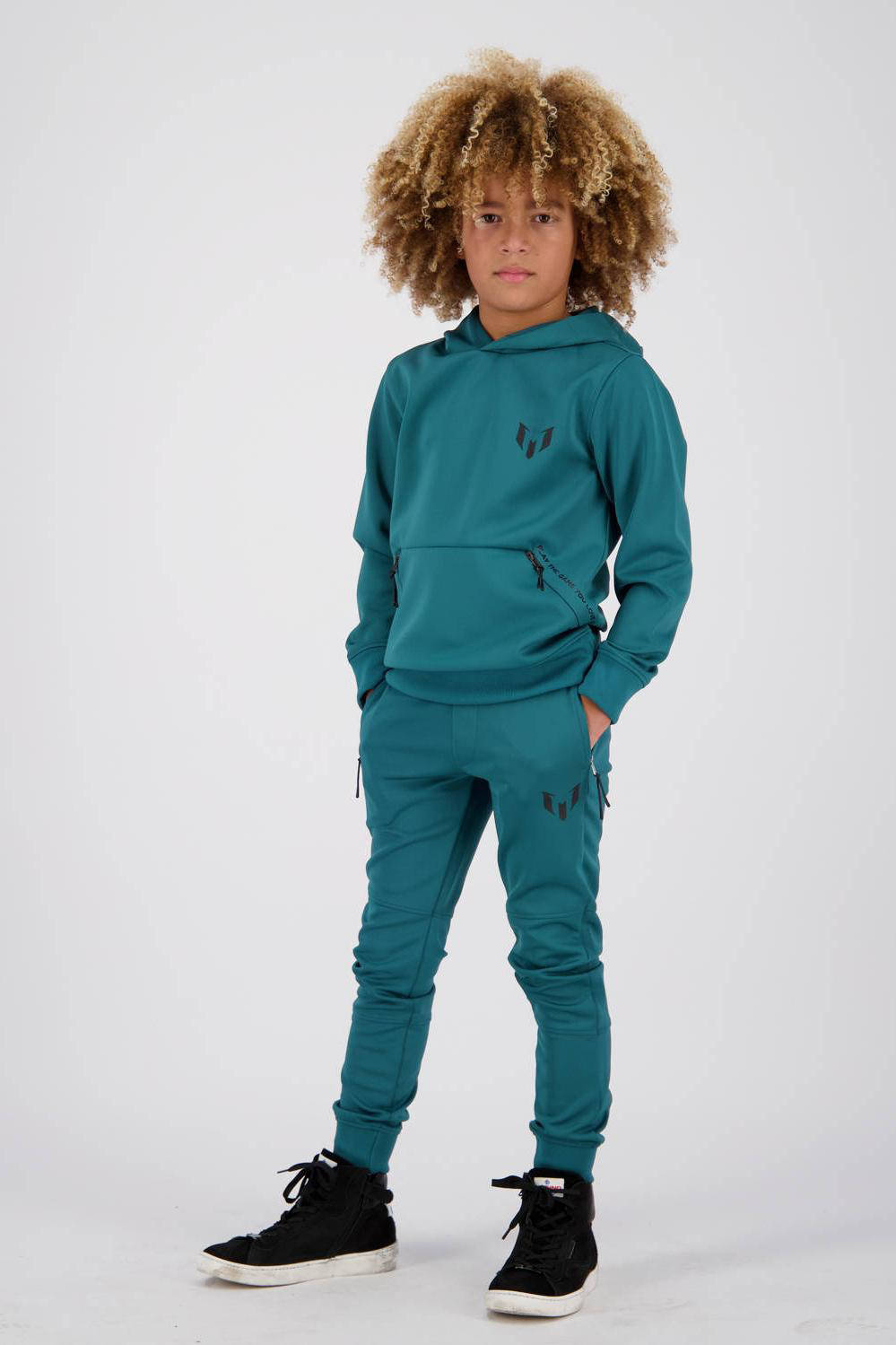 Vingino x Messi hoodie Nantino met printopdruk diepblauw | kleertjes.com