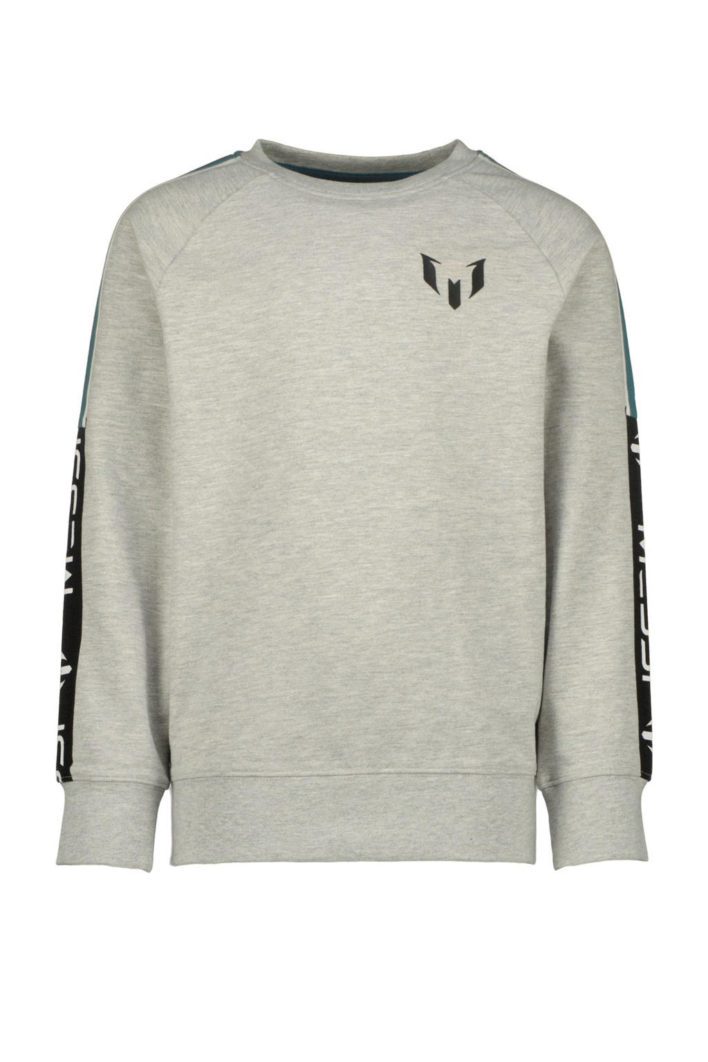 Vingino x Messi sweater Narlos grijs melange/zwart | kleertjes.com