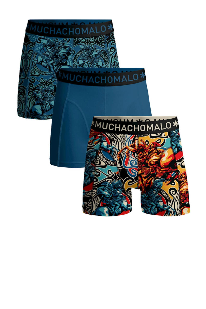 Muchachomalo boxershort ALPS - set van 3 blauw/multi | kleertjes.com
