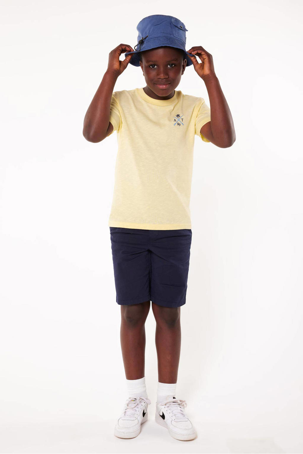 America Today T-shirt Elliot JR met printopdruk lichtgeel | kleertjes.com