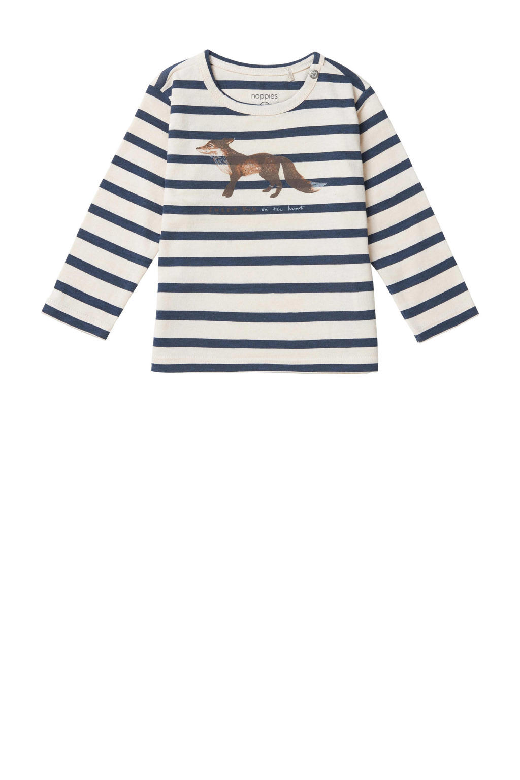 Noppies baby gestreepte longsleeve Tyro blauw/wit | kleertjes.com