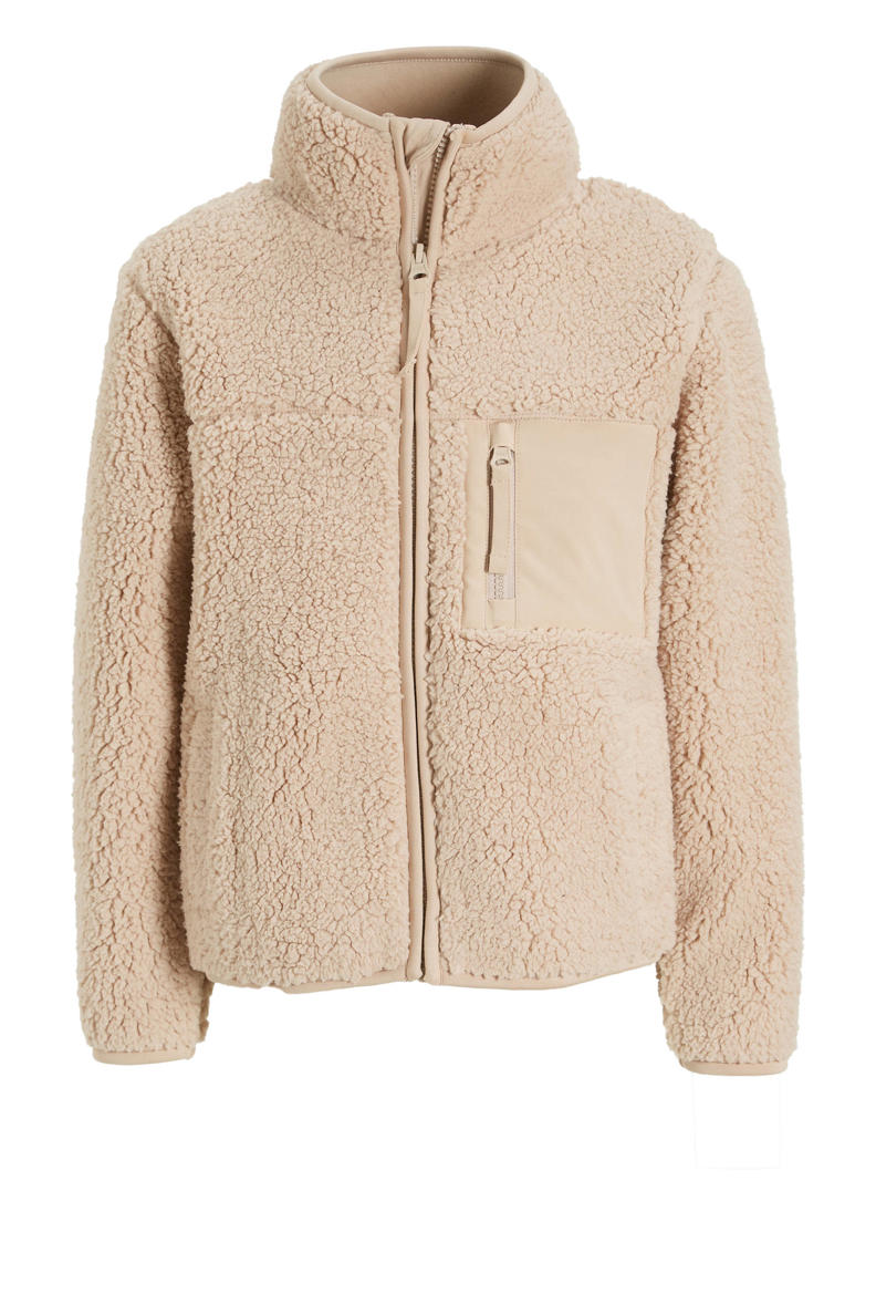 anytime teddy fleece vest beige | kleertjes.com