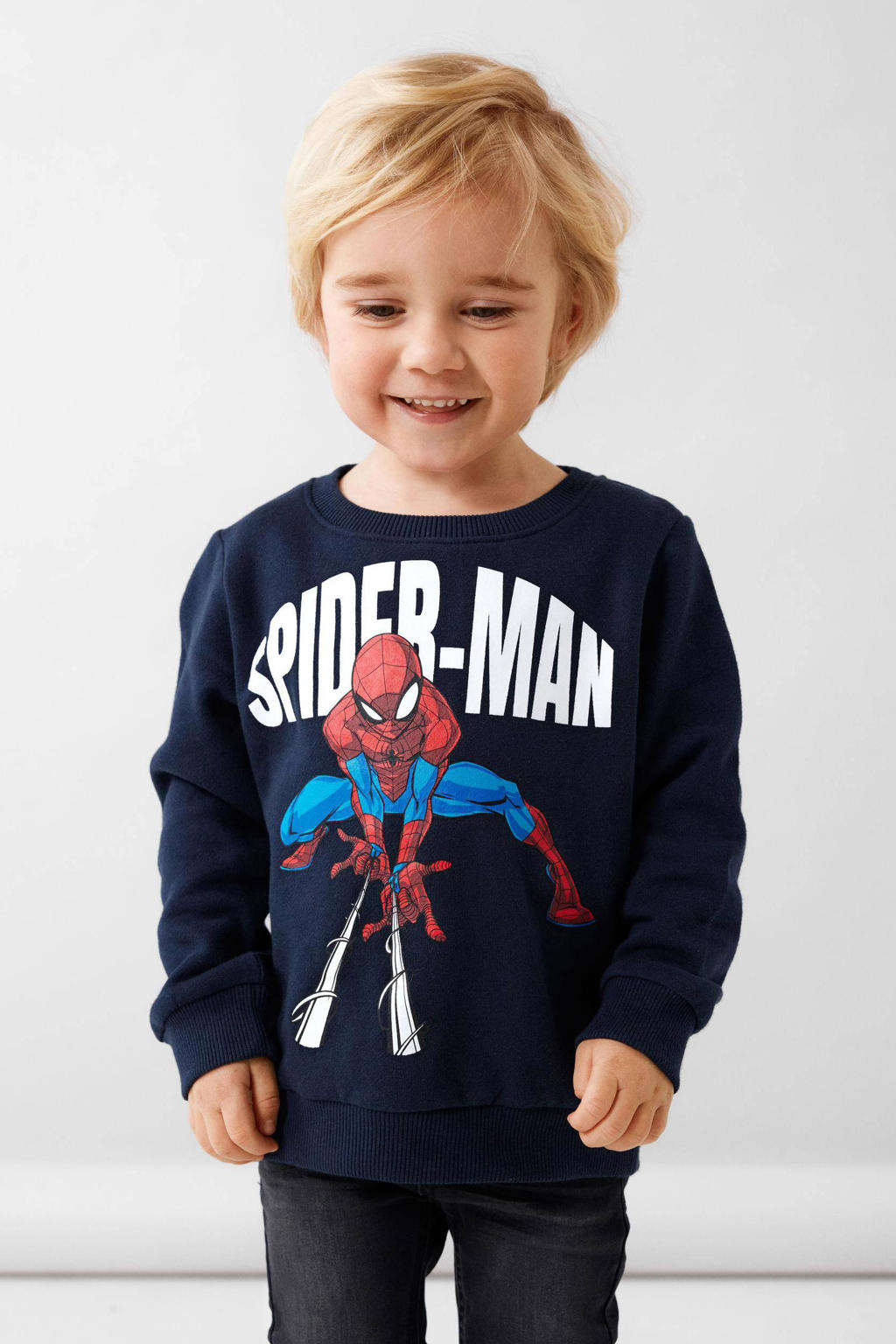 NAME IT MINI Spider-Man sweater NMMJOX met printopdruk donkerblauw ...