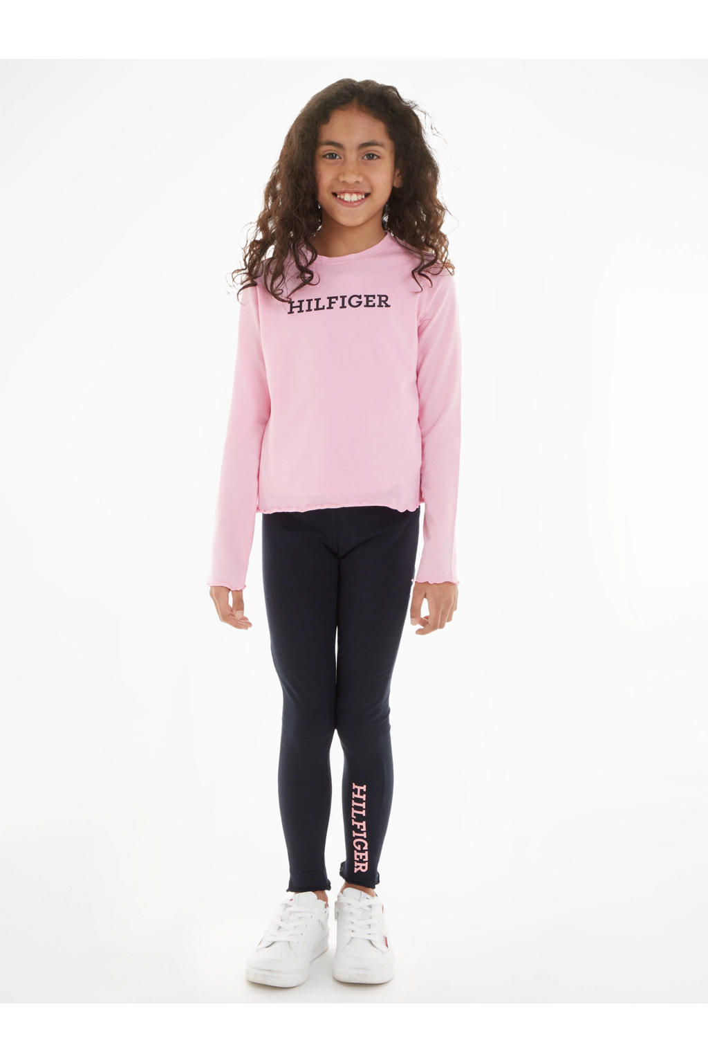 Tommy Hilfiger pyjama met logo roze/donkerblauw | kleertjes.com