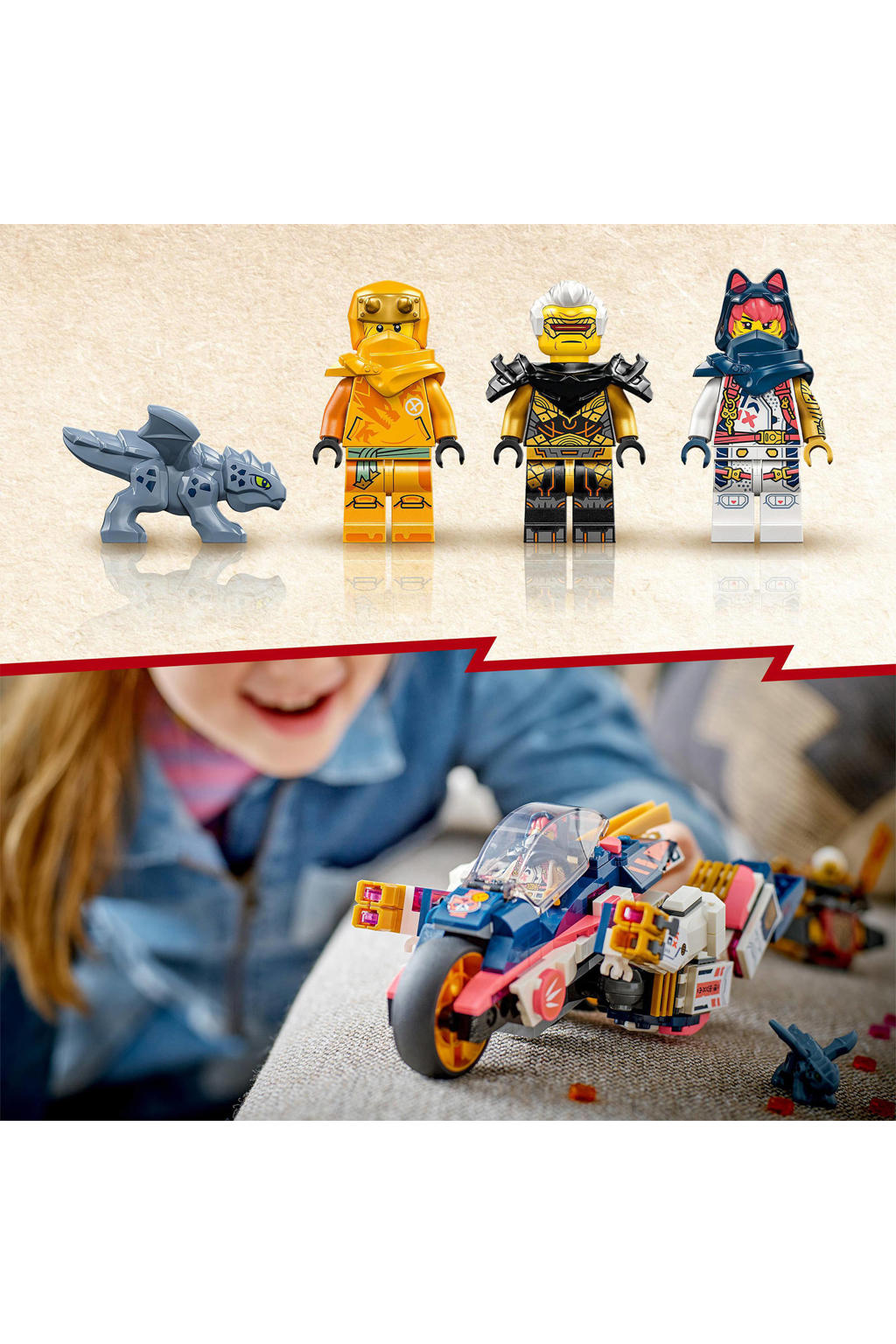 LEGO Ninjago Sora’s transformerende mecharacemotor 71792 | kleertjes.com