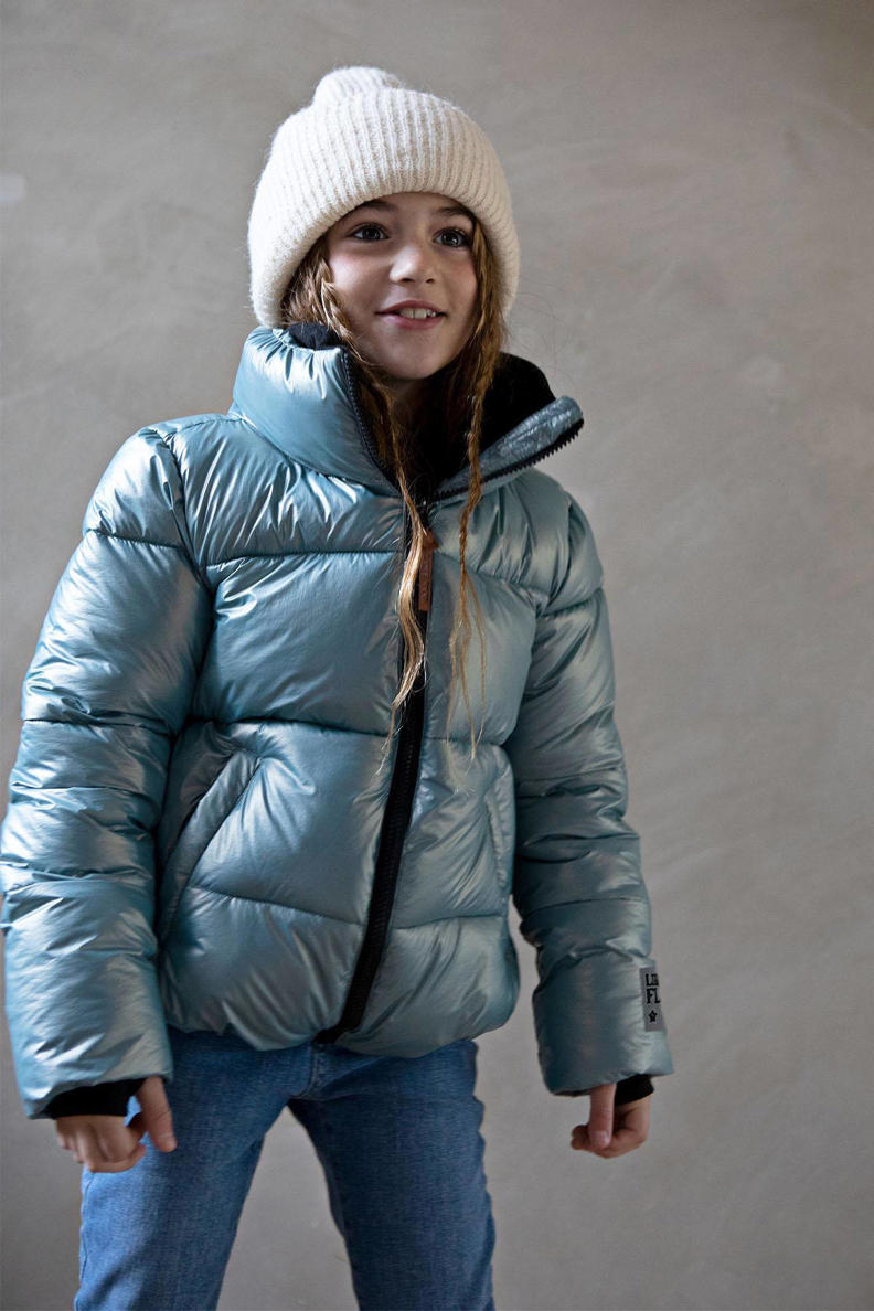 Like Flo gewatteerde winterjas metallic blauw | kleertjes.com