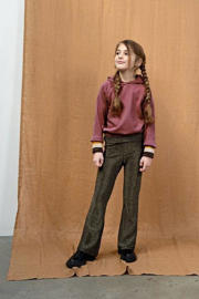 Like Flo flared broek met glitters bruin/oker | kleertjes.com