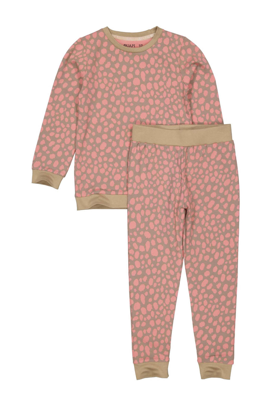 Quapi pyjama PUCK met all over print roze/zand | kleertjes.com