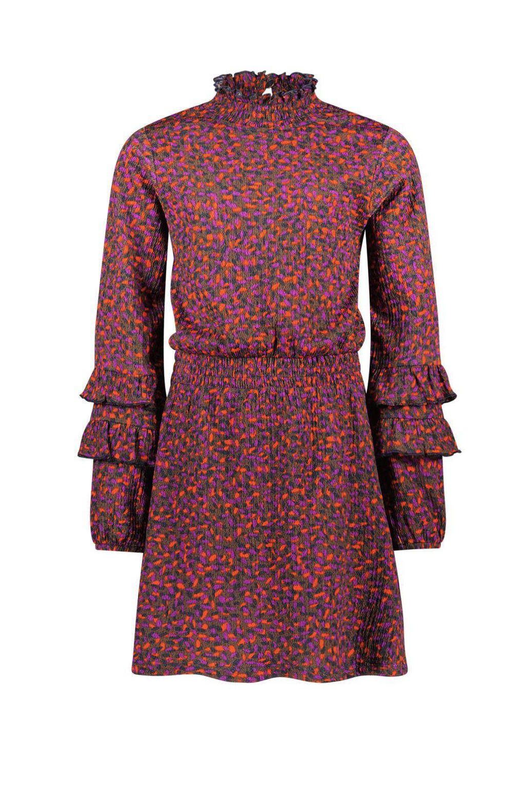 B.Nosy jurk B.GRACIOUS met all over print paars | kleertjes.com