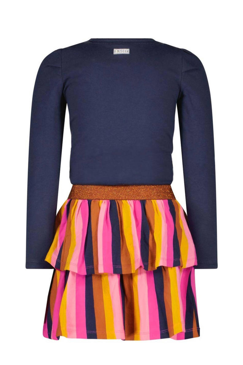 B.Nosy jurk B.ORIGINAL met all over print donkerblauw/felroze/multi | kleertjes.com