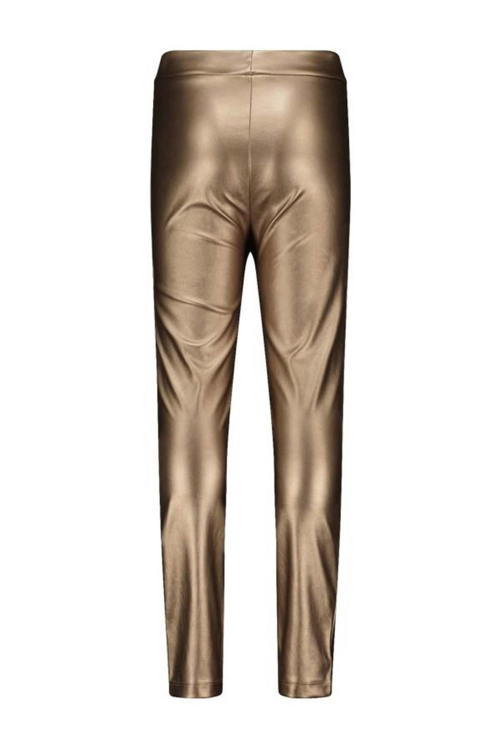 Like Flo metallic imitatieleren high waist skinny broek brons | kleertjes.com