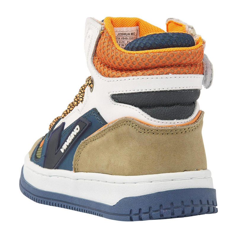 Vingino Max Mid leren sneakers blauw/beige | kleertjes.com