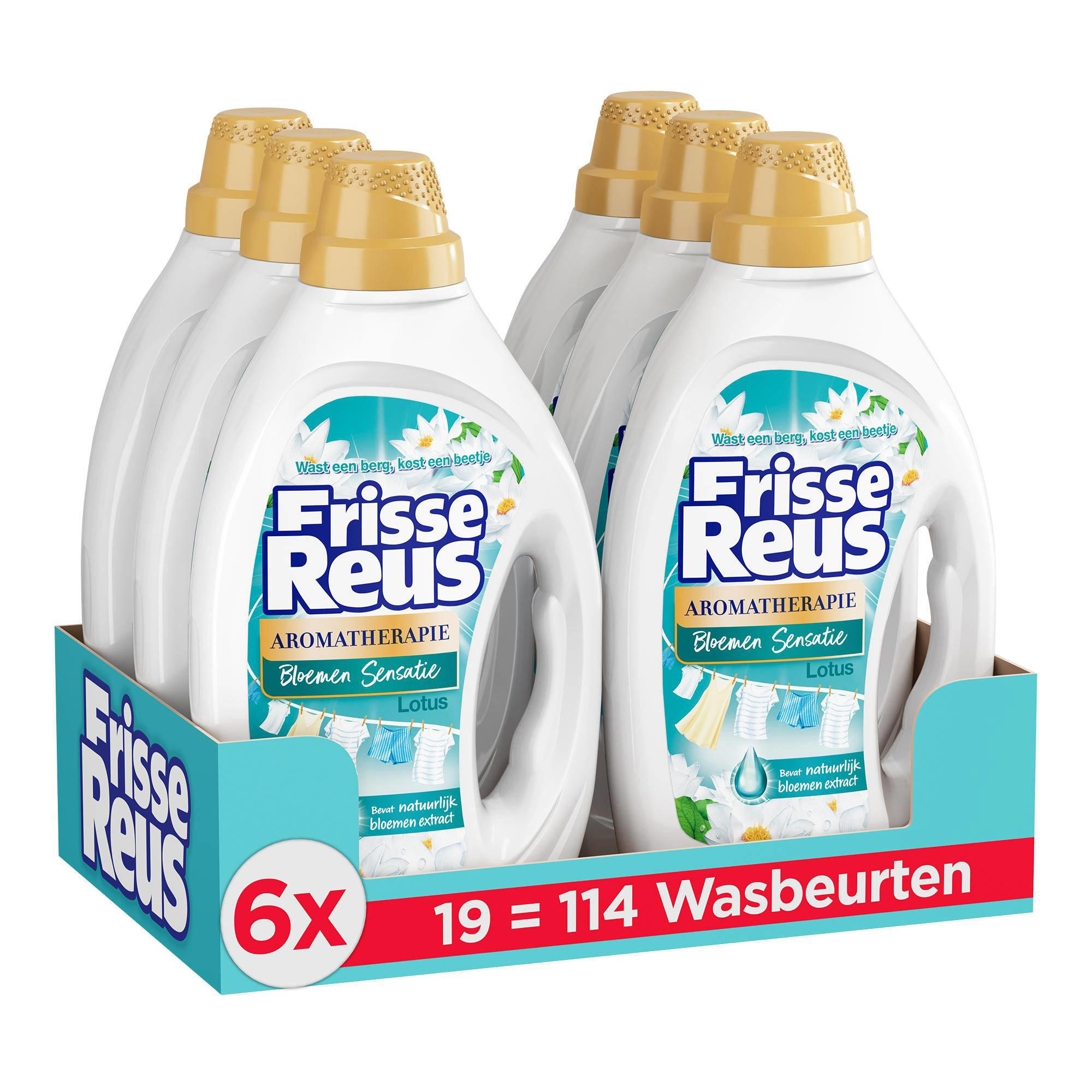 Witte-Reus Gel Lotus - vloeibaar wasmiddel - witte Was - 6 x 19 ...