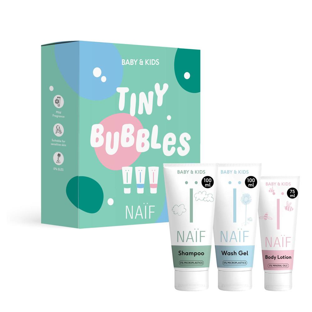 NAÏF Tiny Bubbles Essentials Gift Set voor Baby & Kids | kleertjes.com NAÏF Tiny Bubbles Essentials Gift Set voor Baby & Kids | kleertjes.com