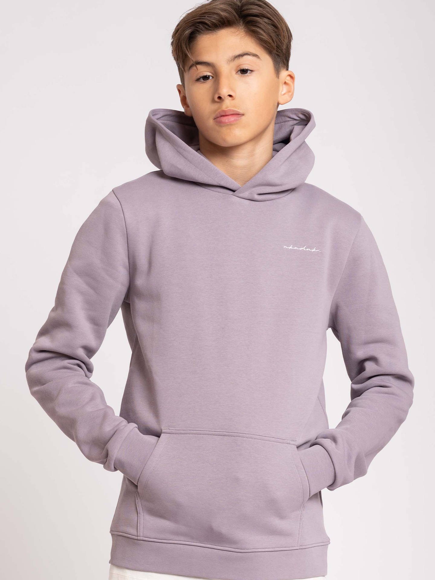 NIK&NIK hoodie Base Logo vergrijsd lila | kleertjes.com