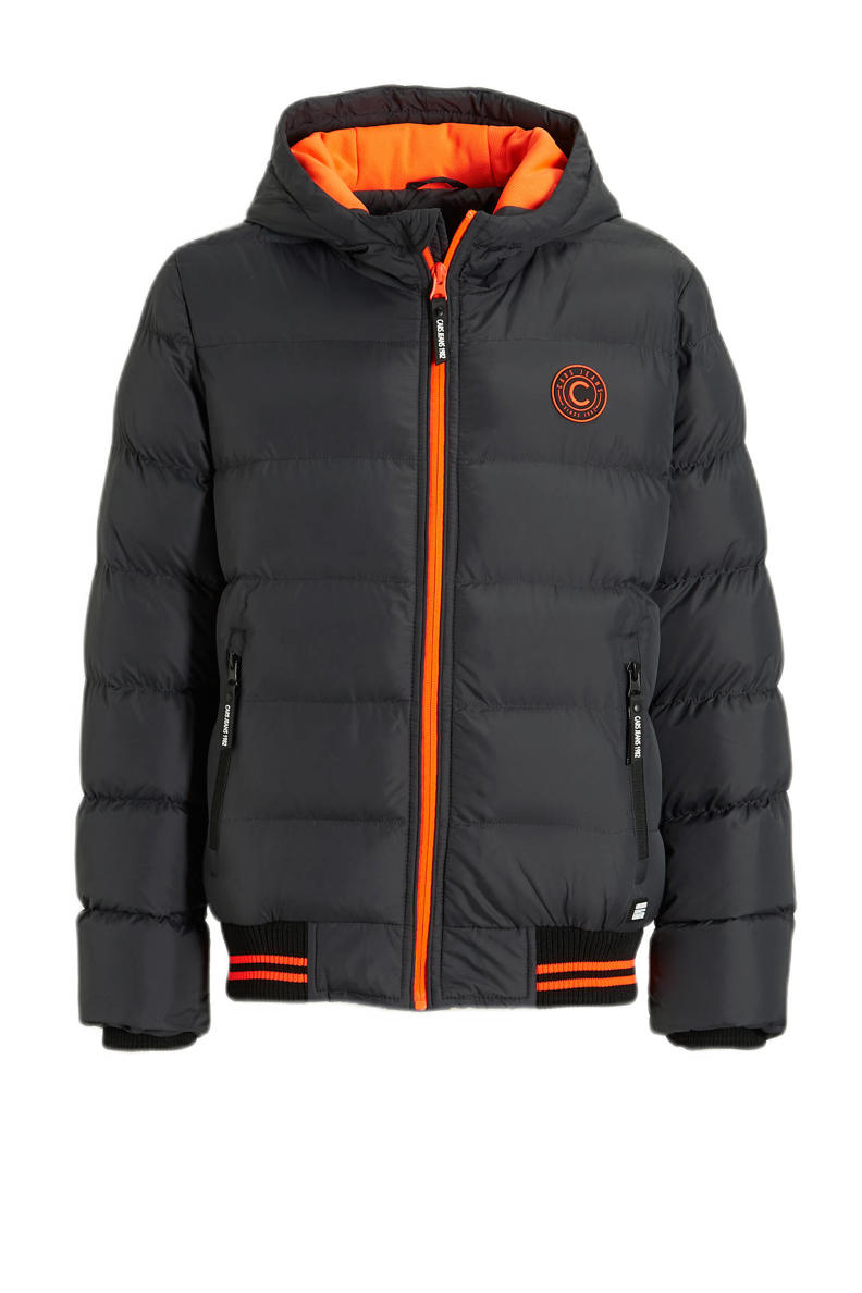 Cars gewatteerde winterjas ARRAM antraciet/oranje | kleertjes.com