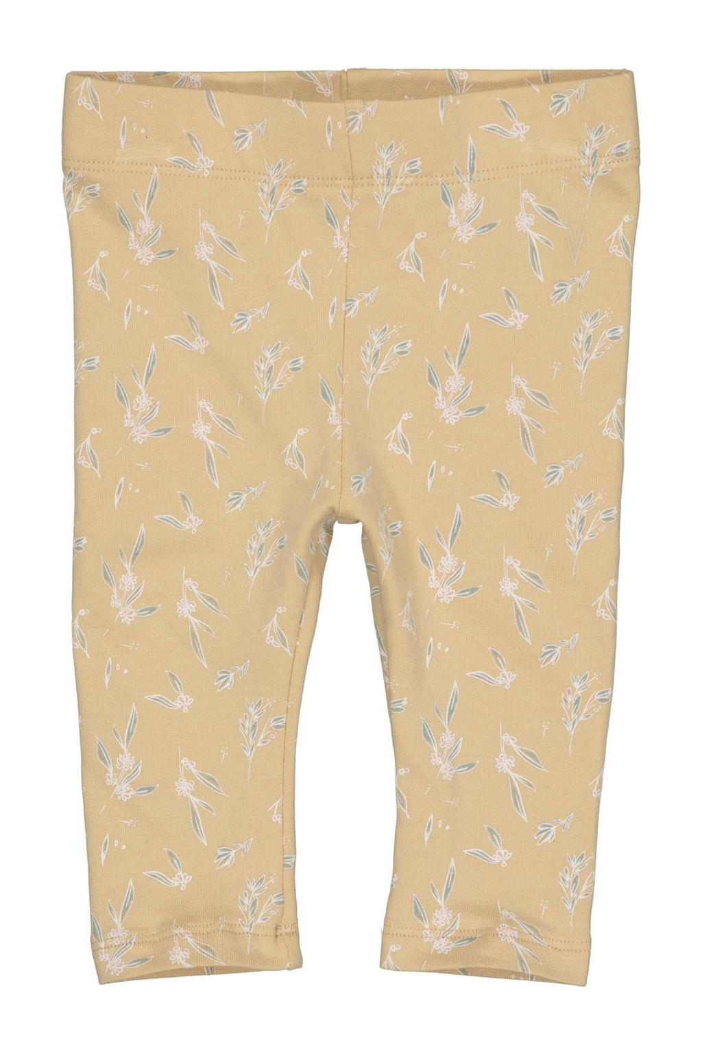LEVV baby gebloemde regular fit broek LNURANOS van katoen geelgroen ...