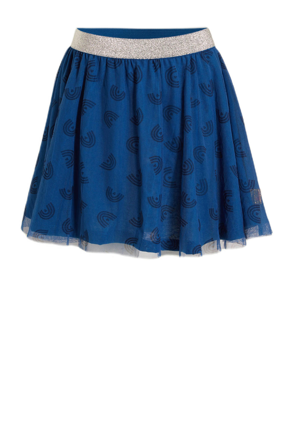 Orange Stars korte rok Pei met all over print blauw | kleertjes.com