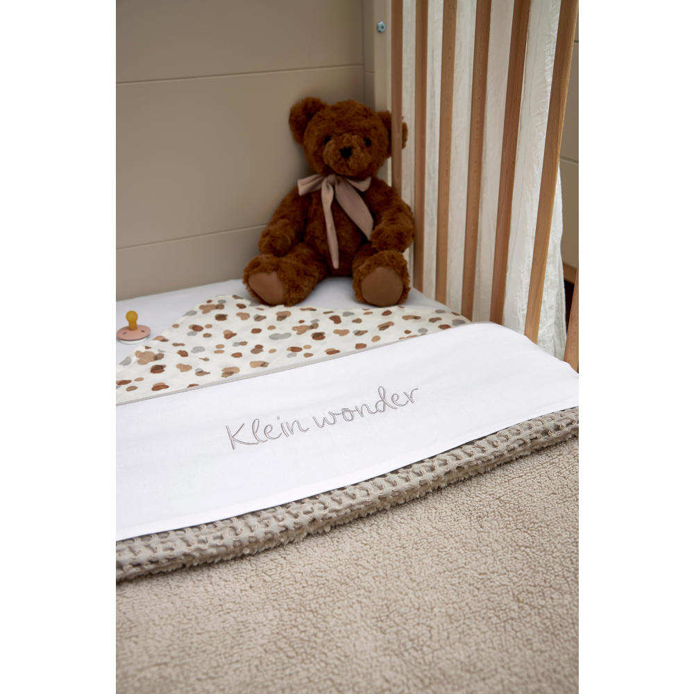 Meyco baby ledikantdeken wafel teddy greige | kleertjes.com