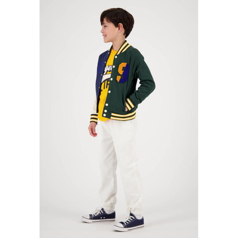 Vingino baseball jacket Tijn groen/donkerblauw/geel | kleertjes.com