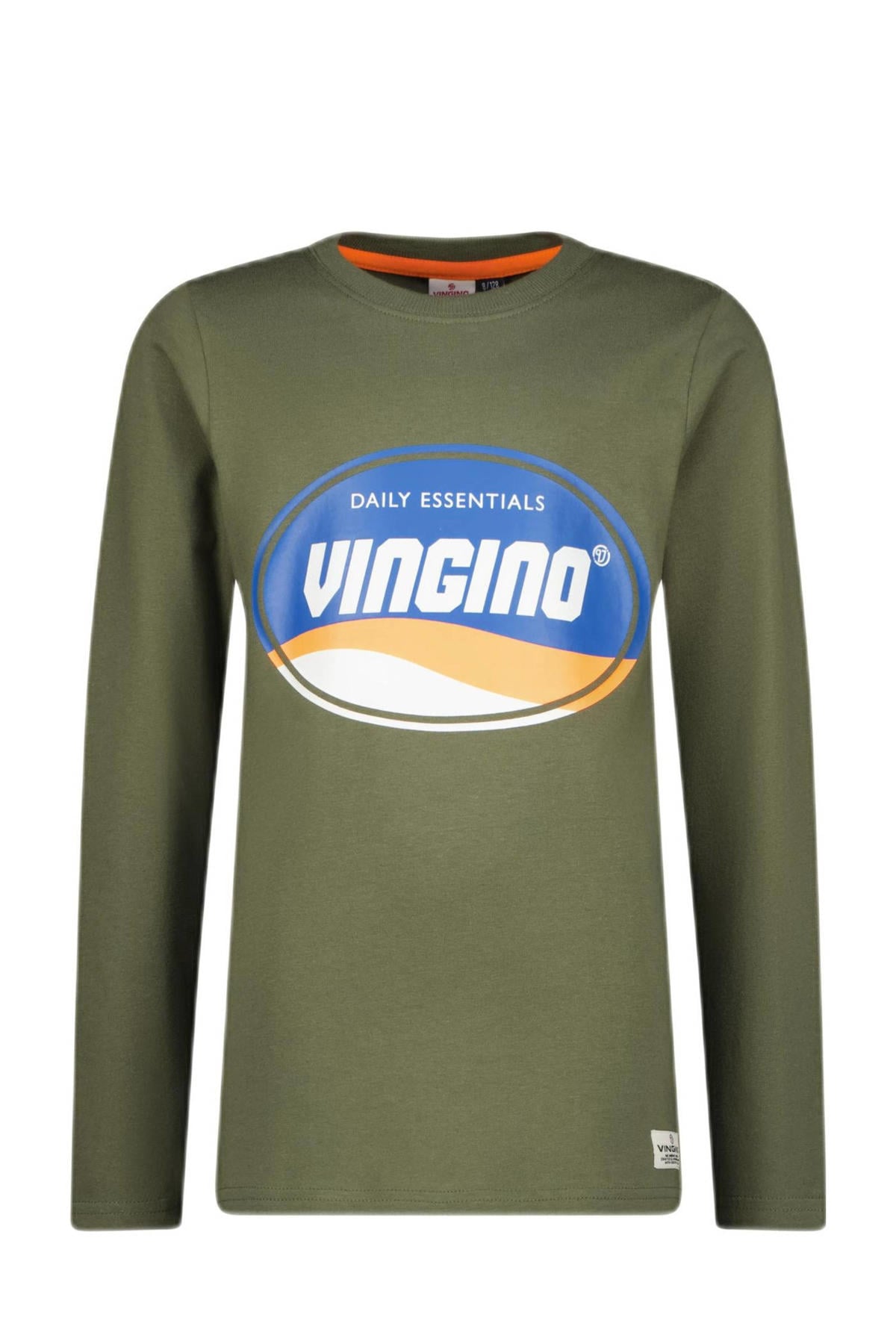 Vingino longsleeve Vior met printopdruk mosgroen | kleertjes.com