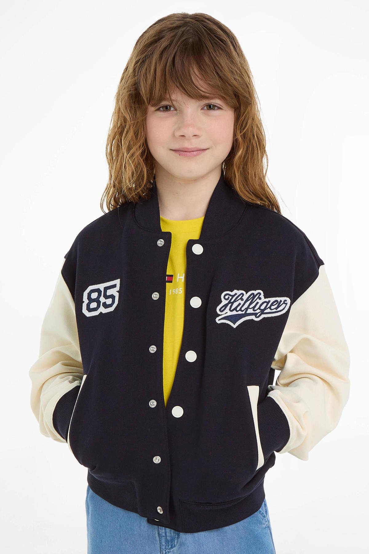 Tommy Hilfiger Bomberjack Met Logo Zwartbeigeblauw