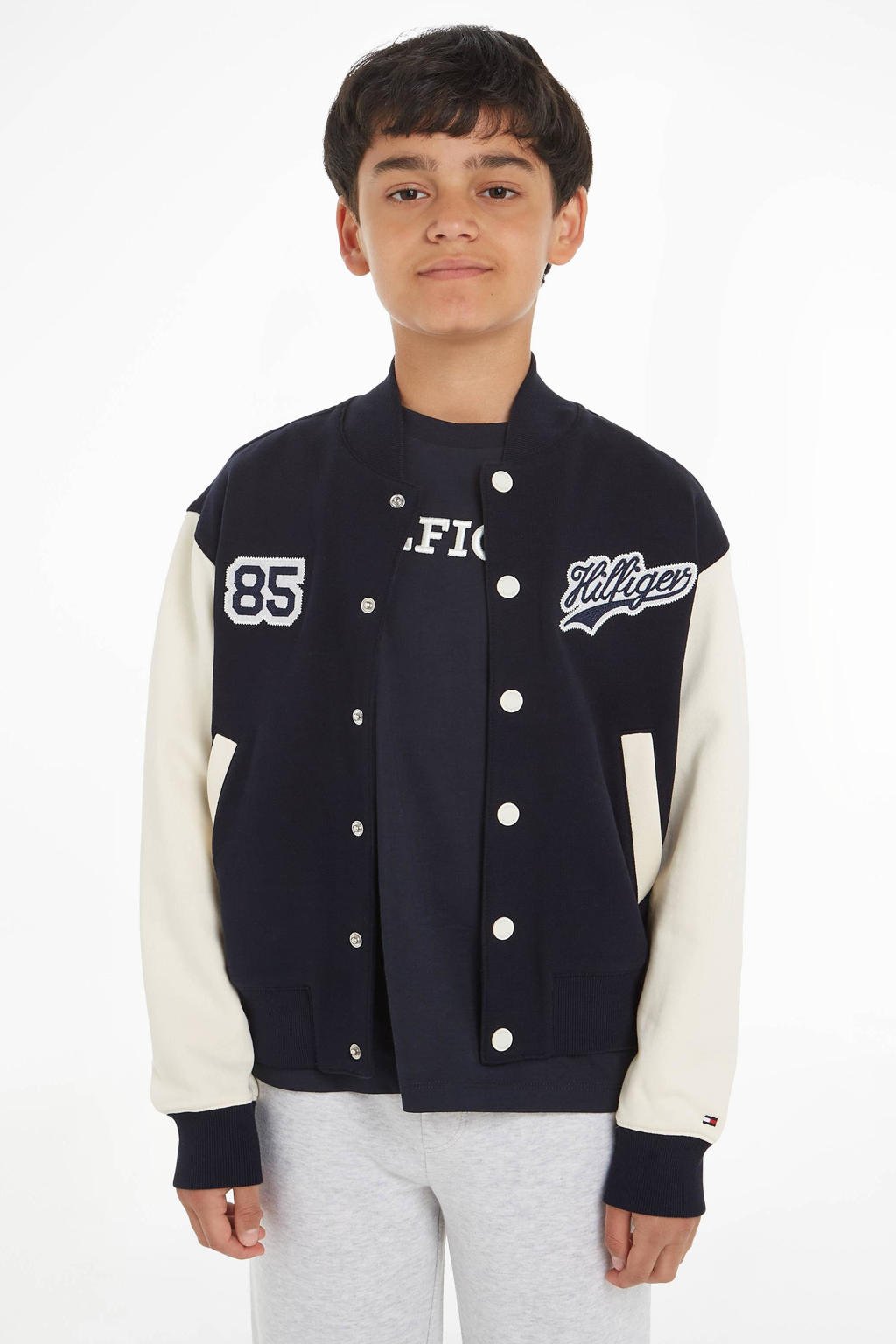 Tommy Hilfiger Bomberjack Met Logo Zwartbeigeblauw