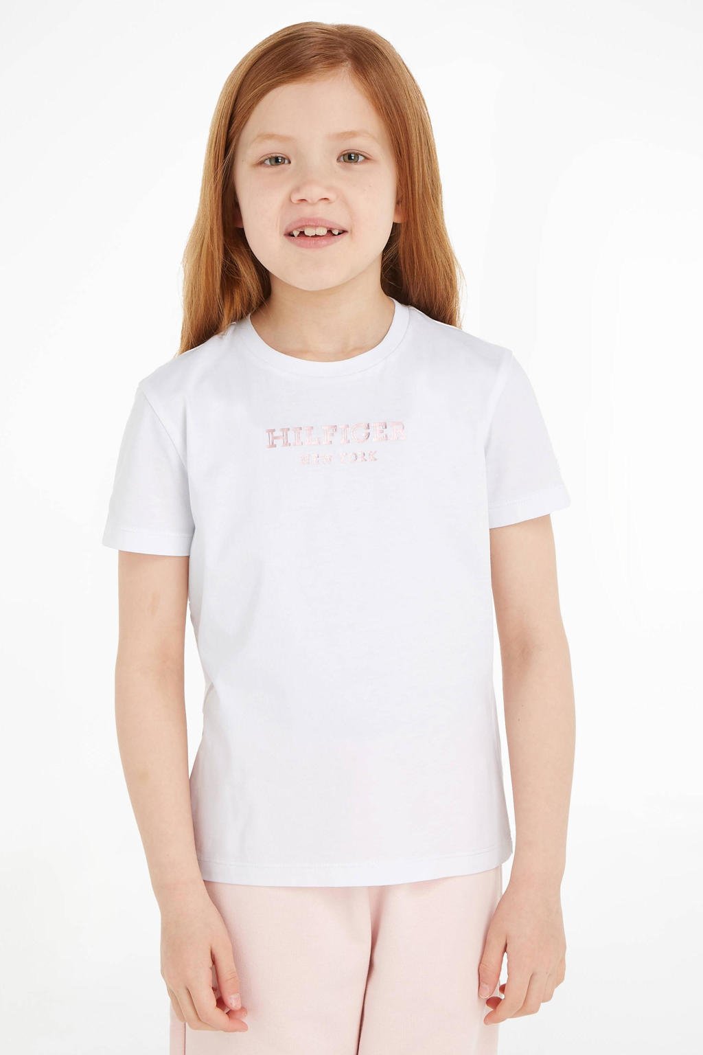 Tommy Hilfiger T Shirt Monotype Met Tekst Wit