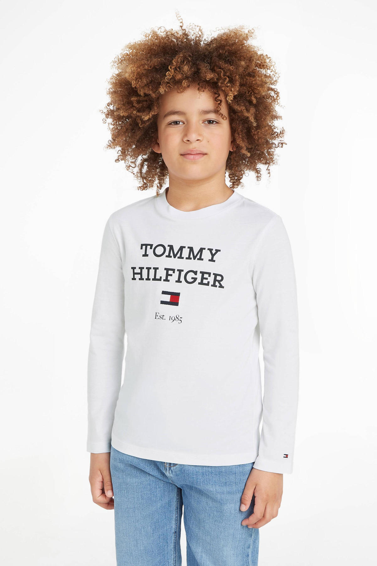 Tommy Hilfiger Longsleeve Met Tekst Wit
