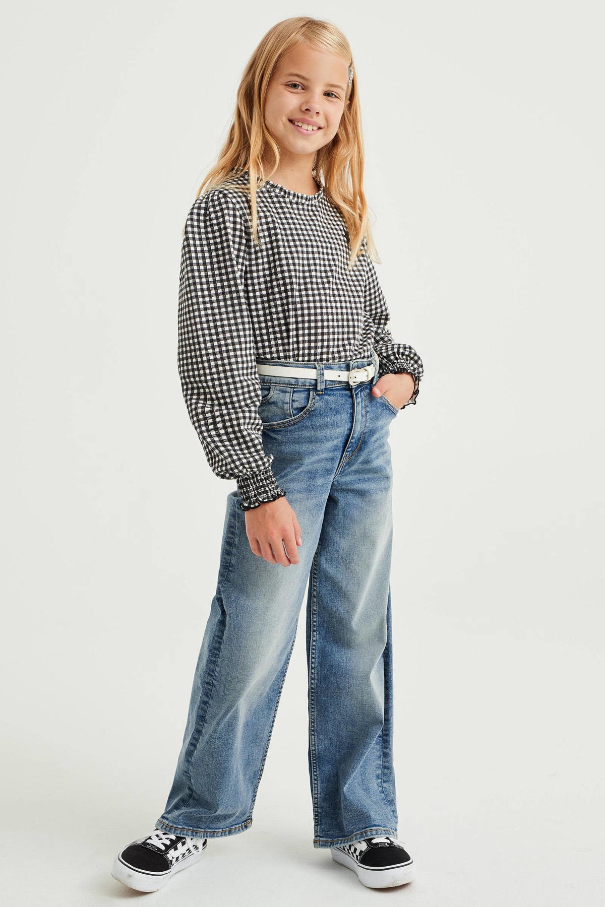 WE Fashion Blue Ridge high waist loose fit jeans green cast denim ...