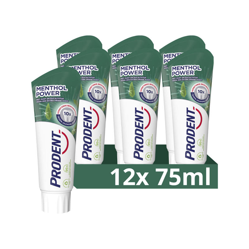 Prodent Menthol Power tandpasta - 12 x 75 ml | kleertjes.com