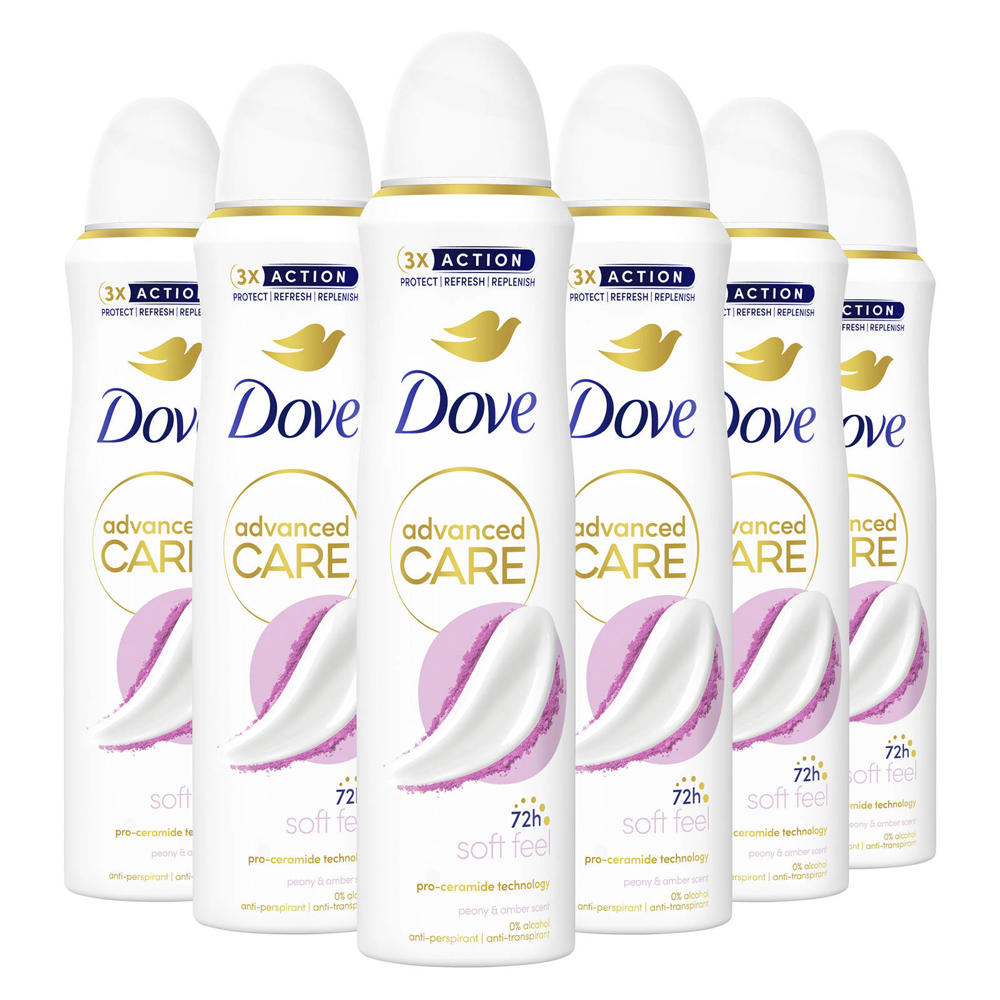 Dove Advanced Care Soft Feel anti-transpirant deodorant spray - 6 x 150 ...