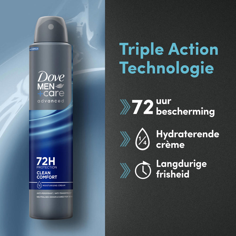 Dove Men+Care Advanced Clean Comfort anti-transpirant deodorant spray ...
