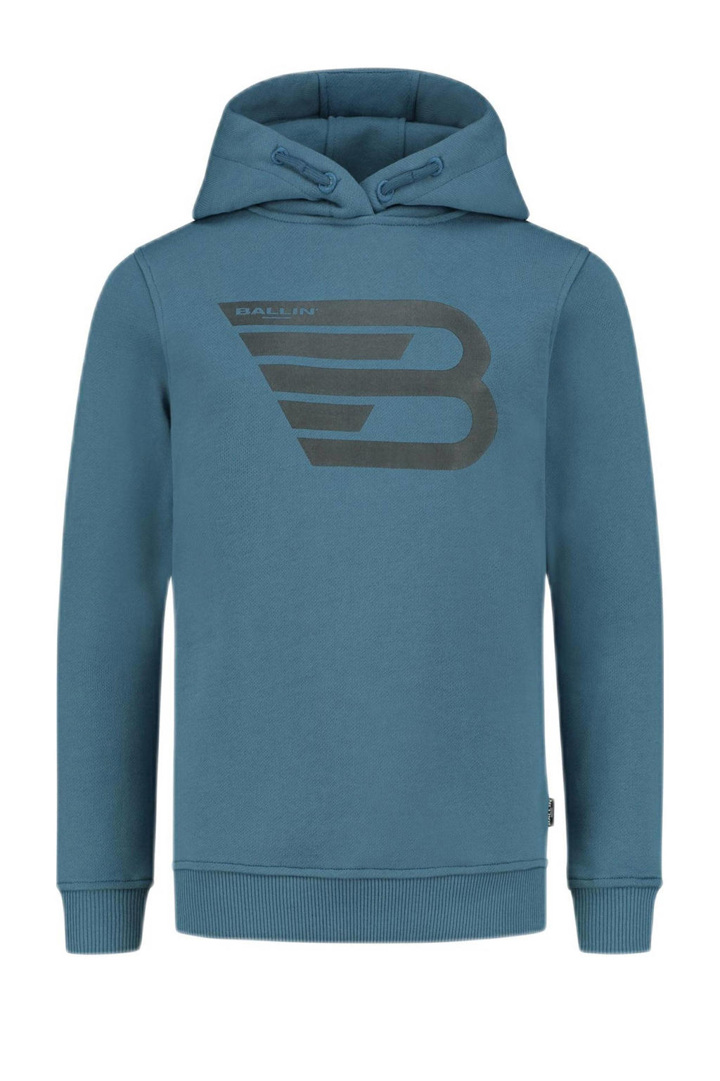 Ballin hoodie met printopdruk middenblauw | kleertjes.com
