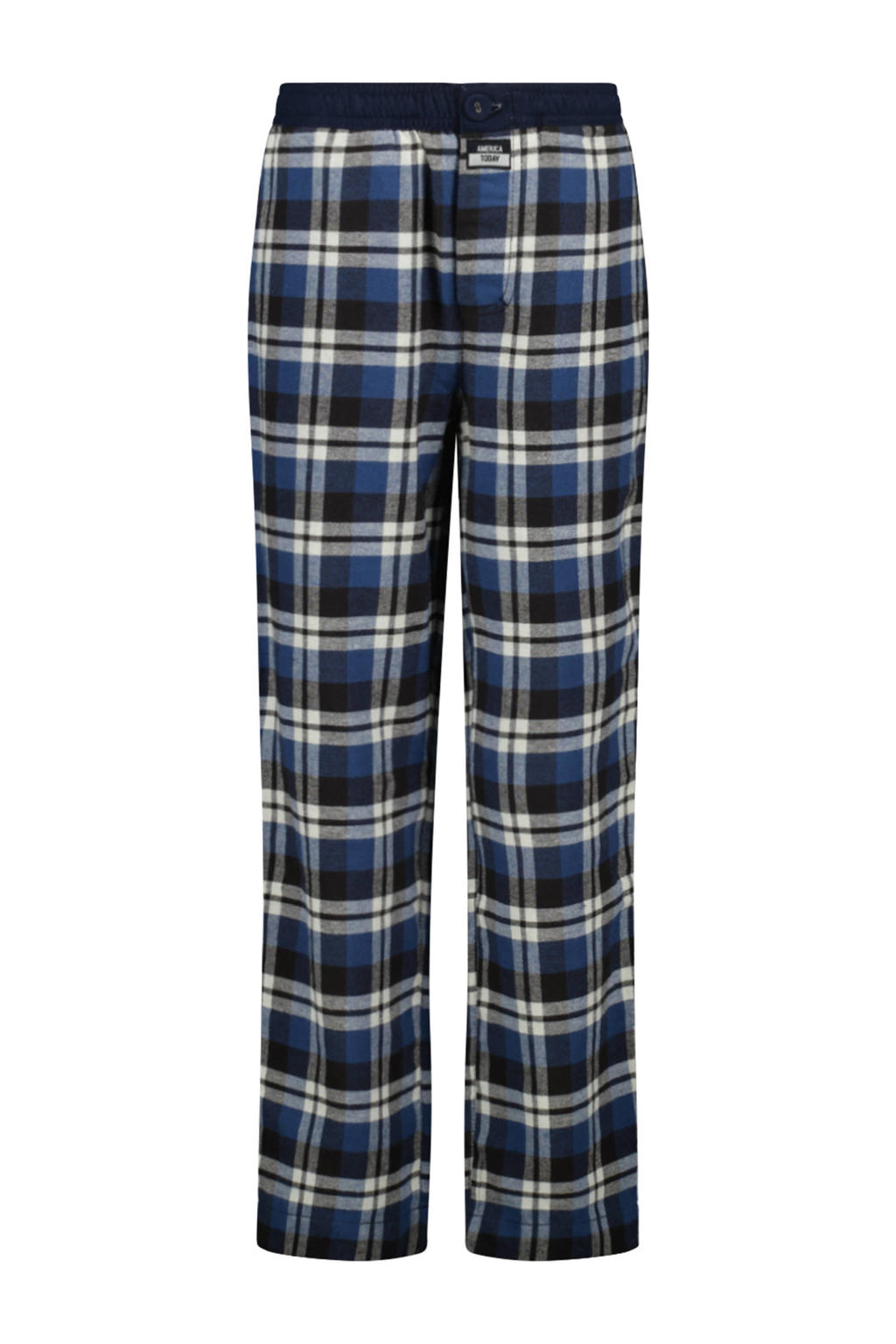 America Today geruite pyjamabroek Nathan JR donkerblauw/zwart/wit ...