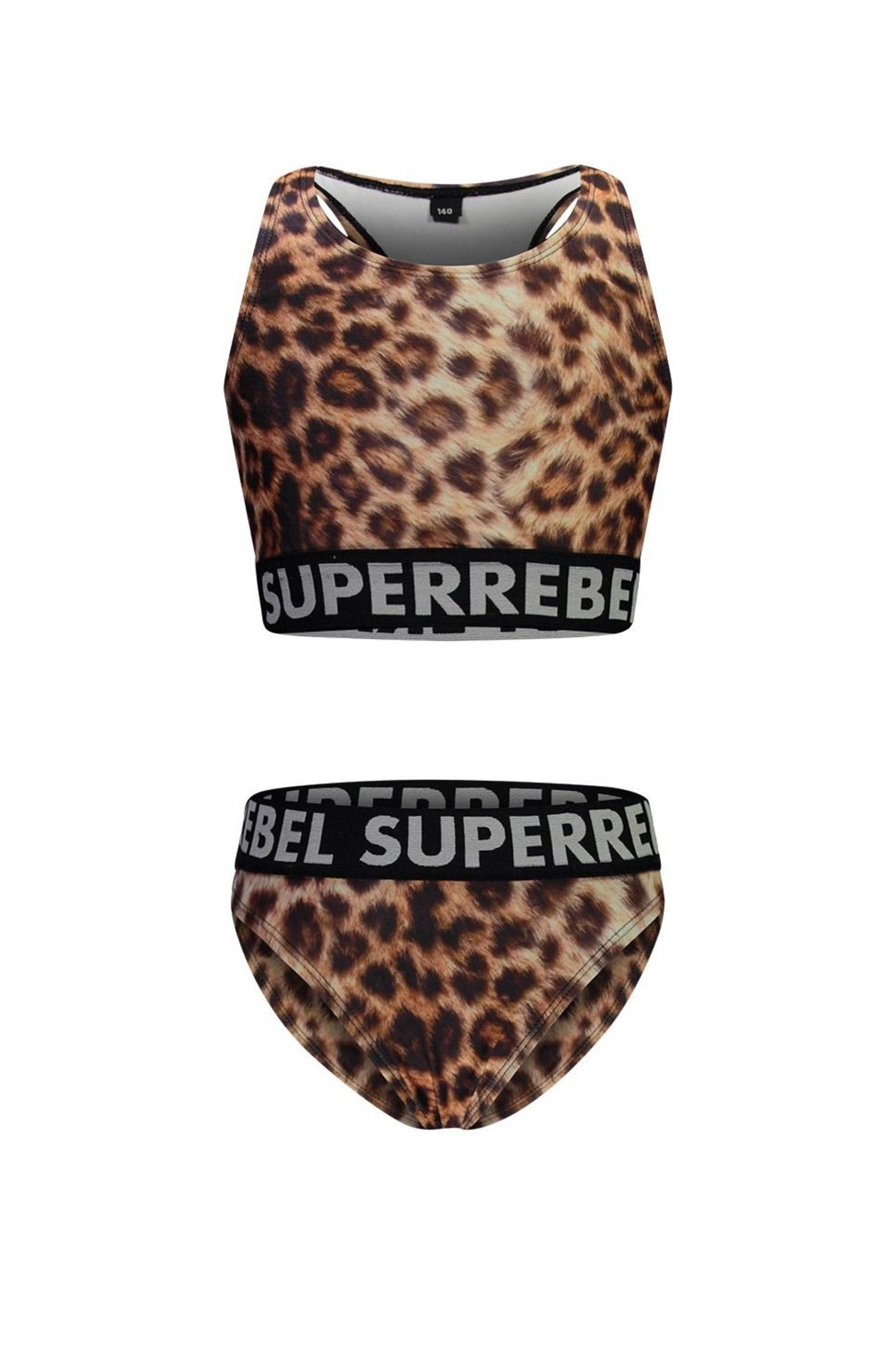 SuperRebel crop bikini Carmel bruin | kleertjes.com