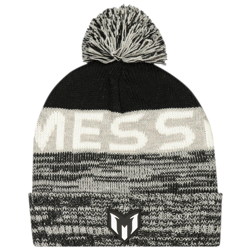 Vingino x Messi muts met pompon zwart/grijs | kleertjes.com