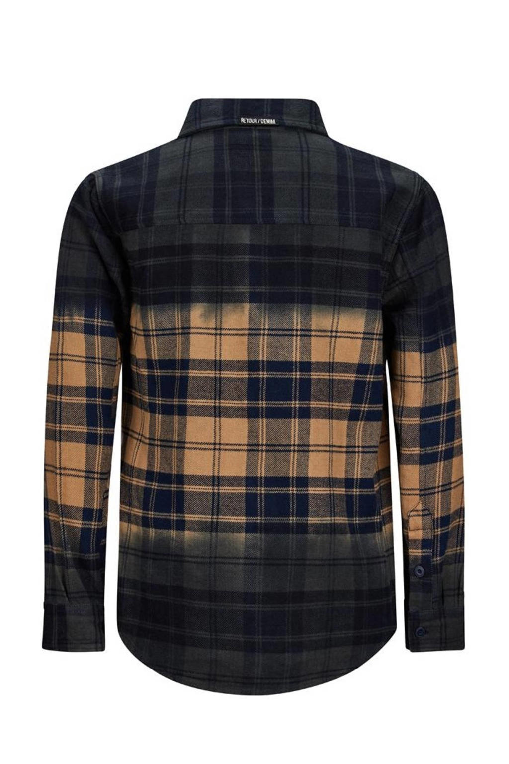 Retour Jeans geruit overhemd Timon beige/donkerblauw/groen | kleertjes.com