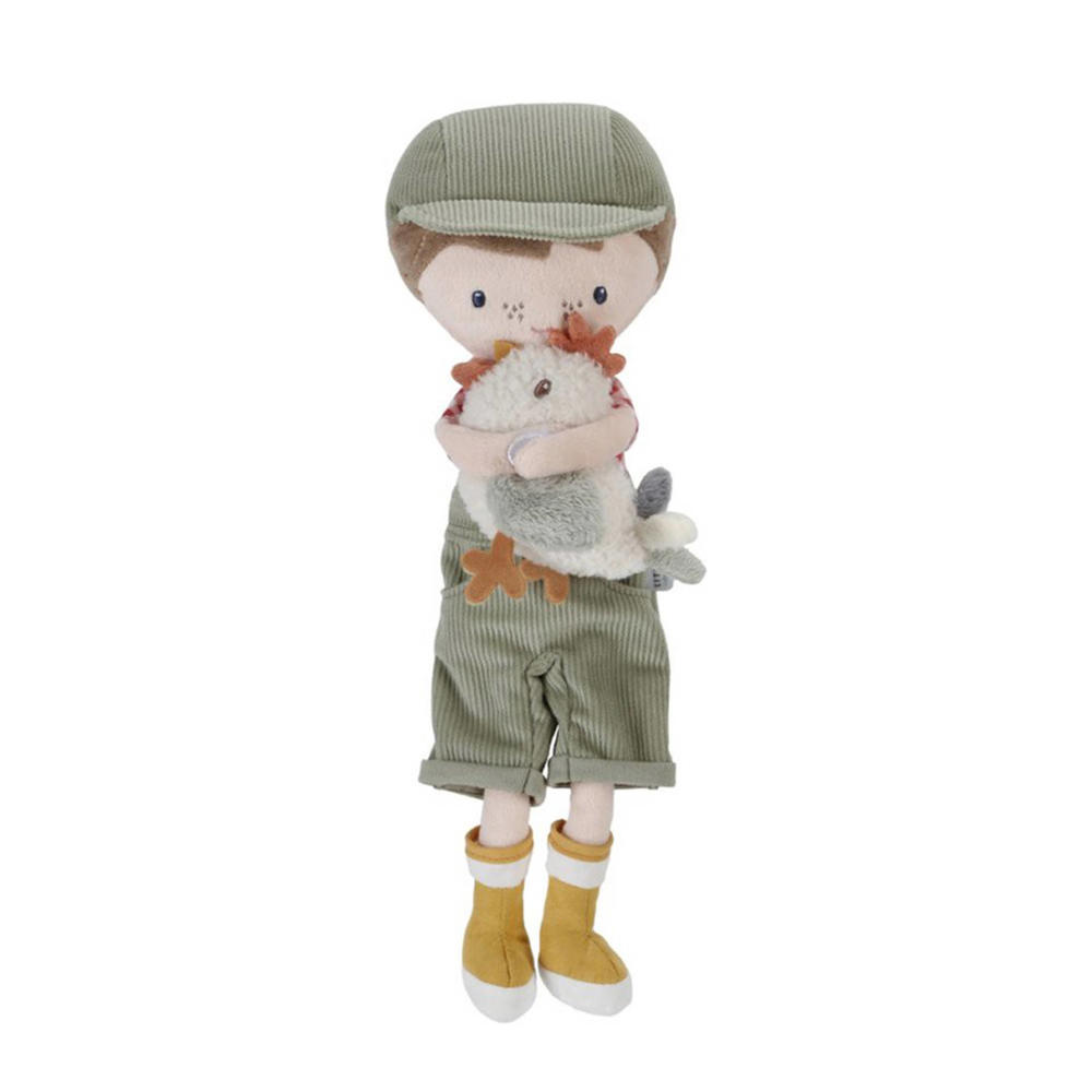 Little Dutch knuffelpop boer jim met kip knuffel 35 cm | kleertjes.com