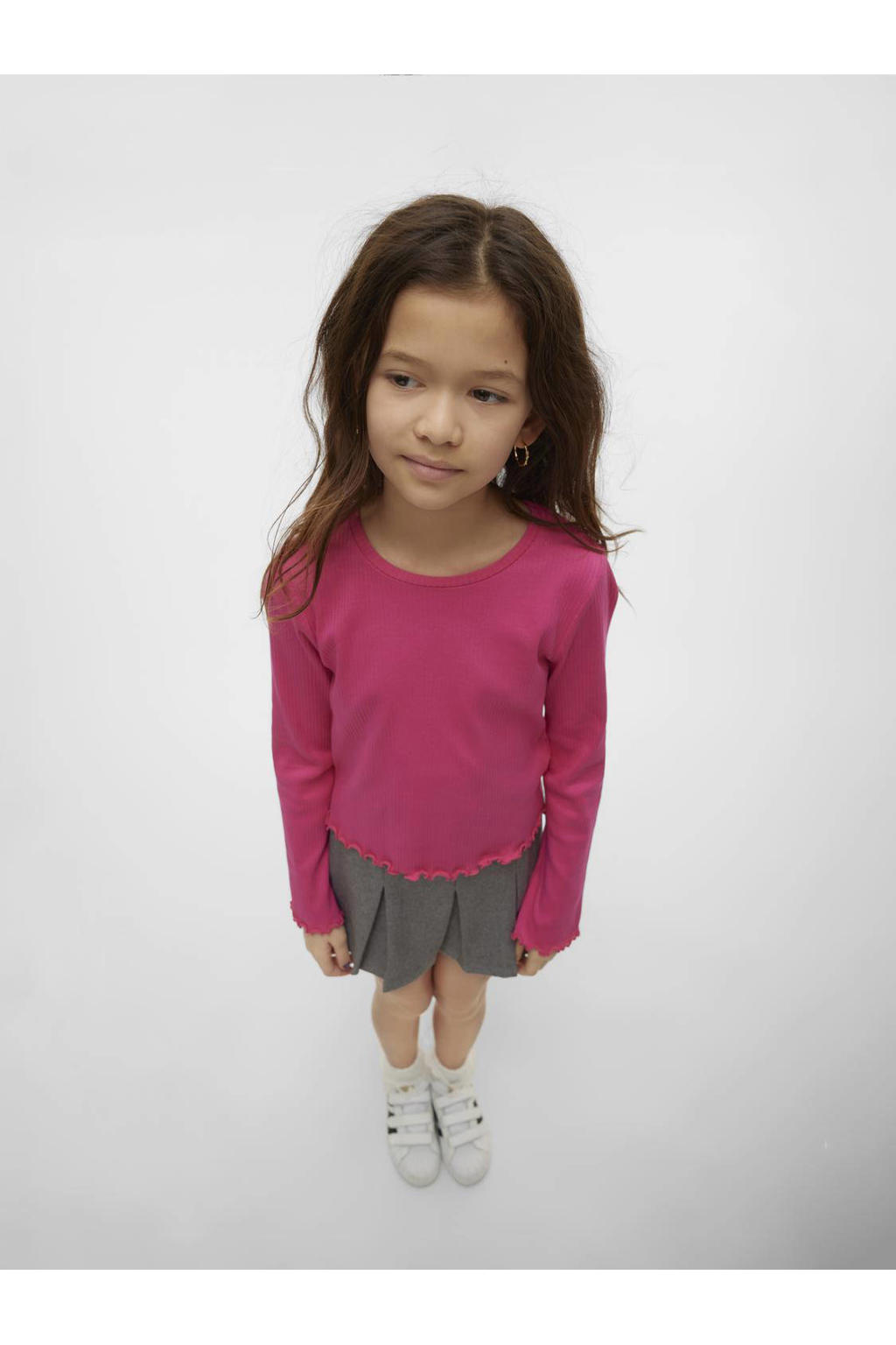 VERO MODA GIRL skort VMAUDREY met plooien grijs | kleertjes.com