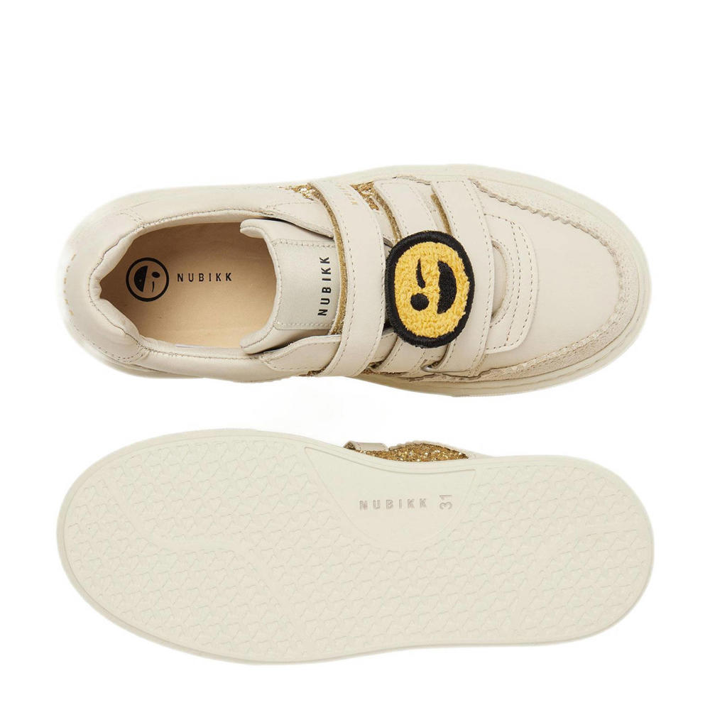 Nubikk leren sneakers wit/goud glitter | kleertjes.com