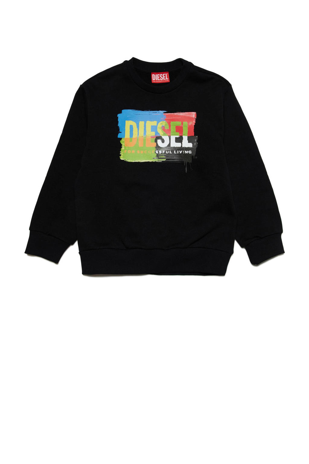 Diesel sweater met printopdruk zwart | kleertjes.com