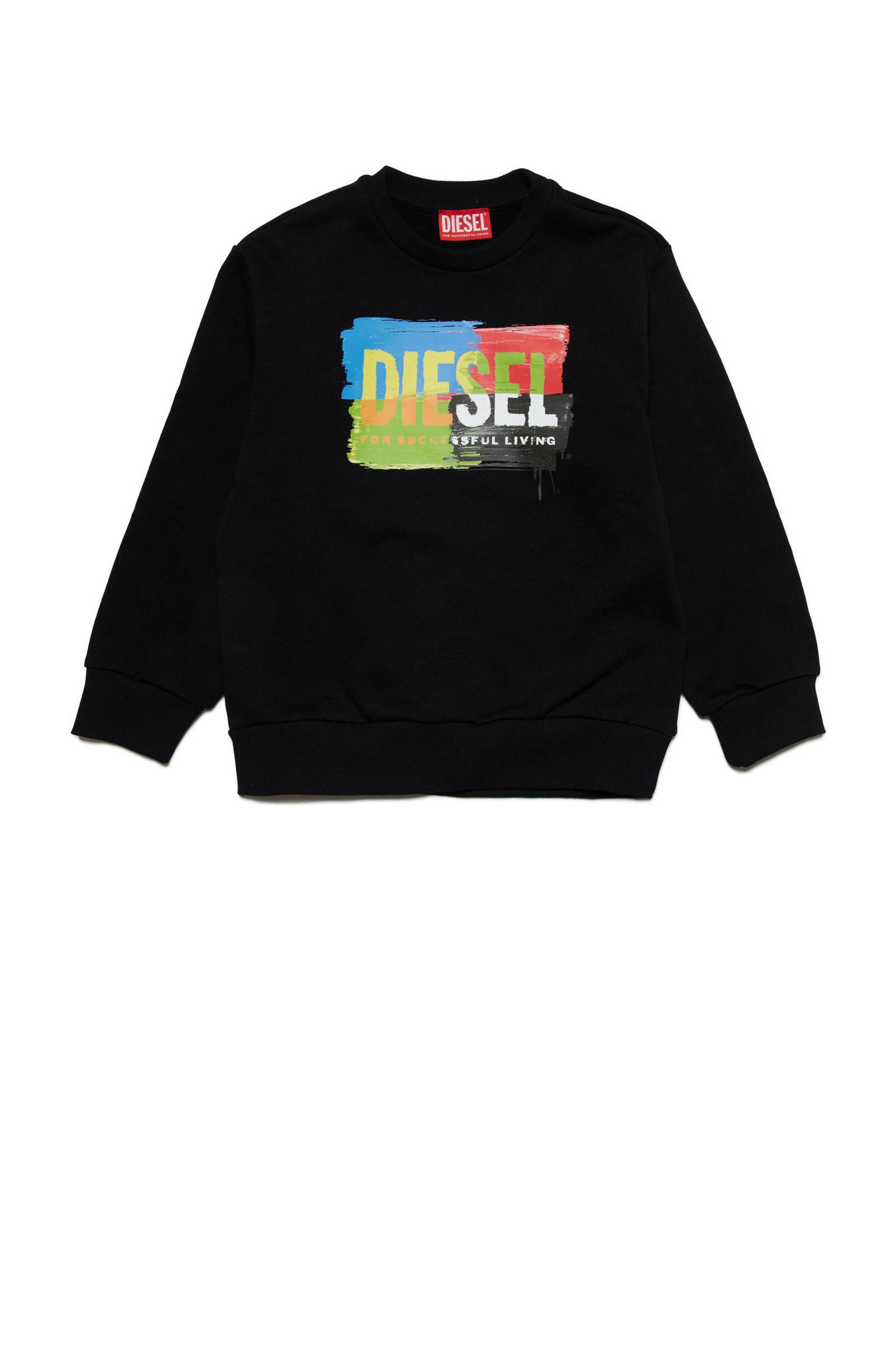 Diesel sweater met printopdruk zwart | kleertjes.com