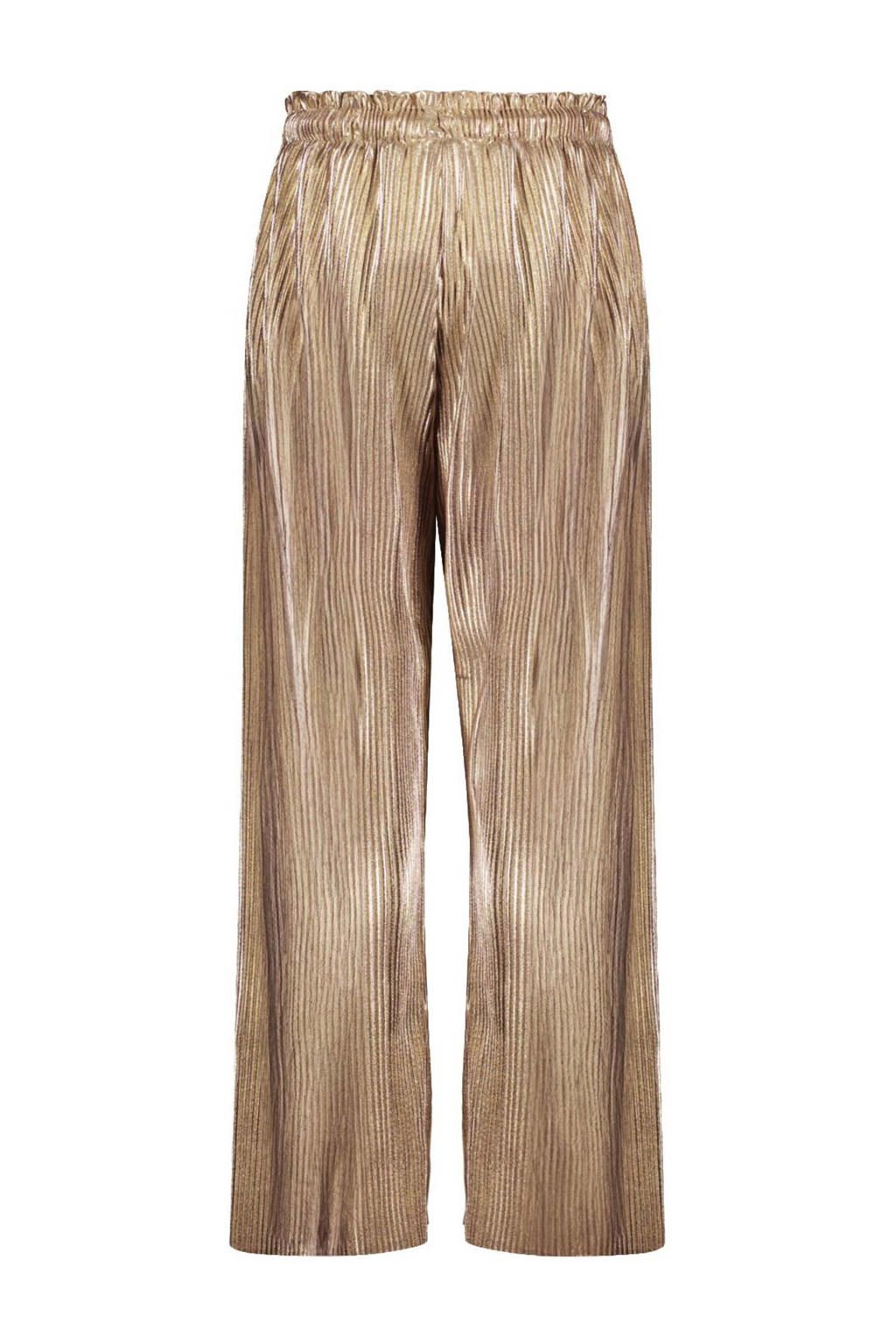 Like Flo metallic straight fit broek goud | kleertjes.com